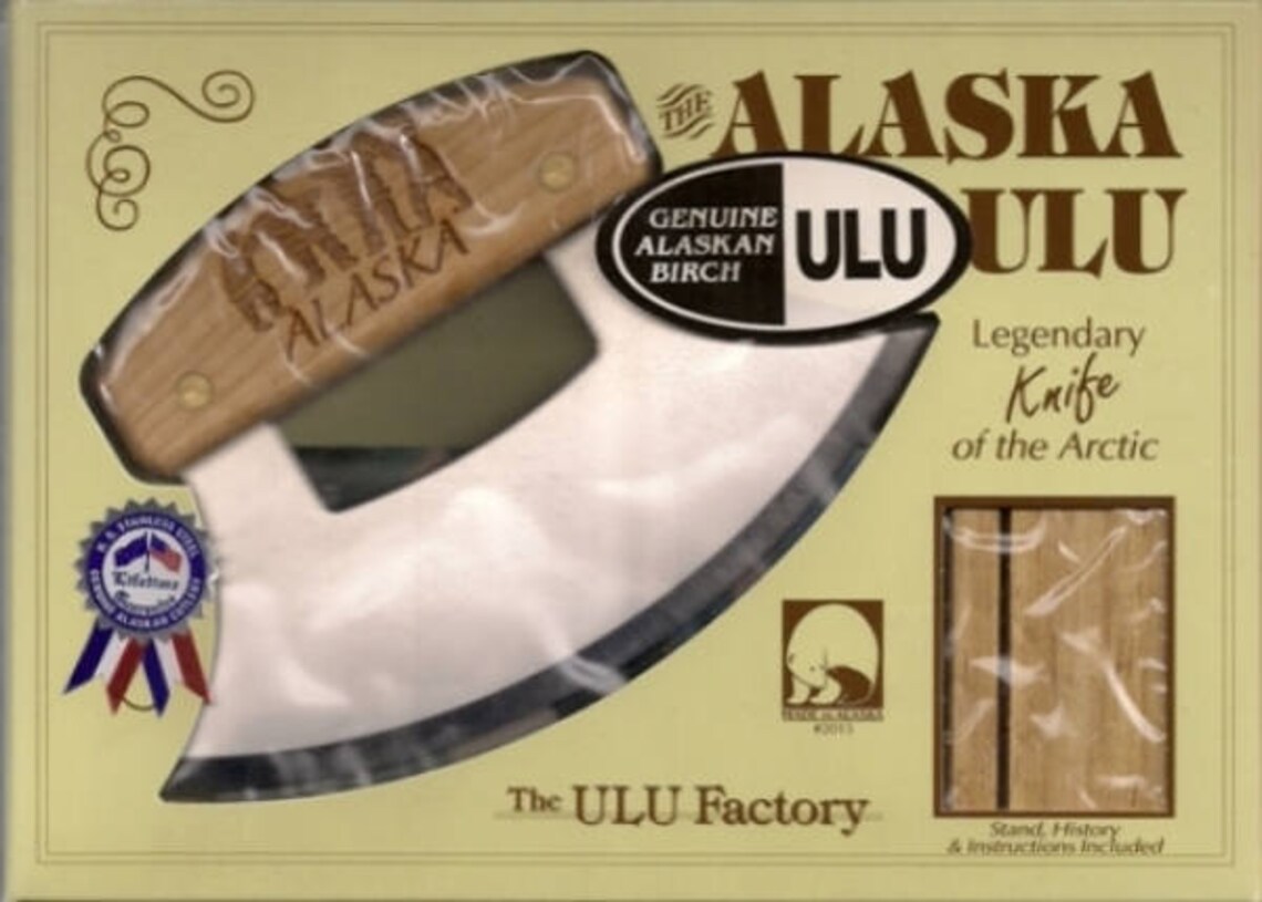 Ulu Knife Stone Images Etched Birch Handle 6.25 Blade - Etsy