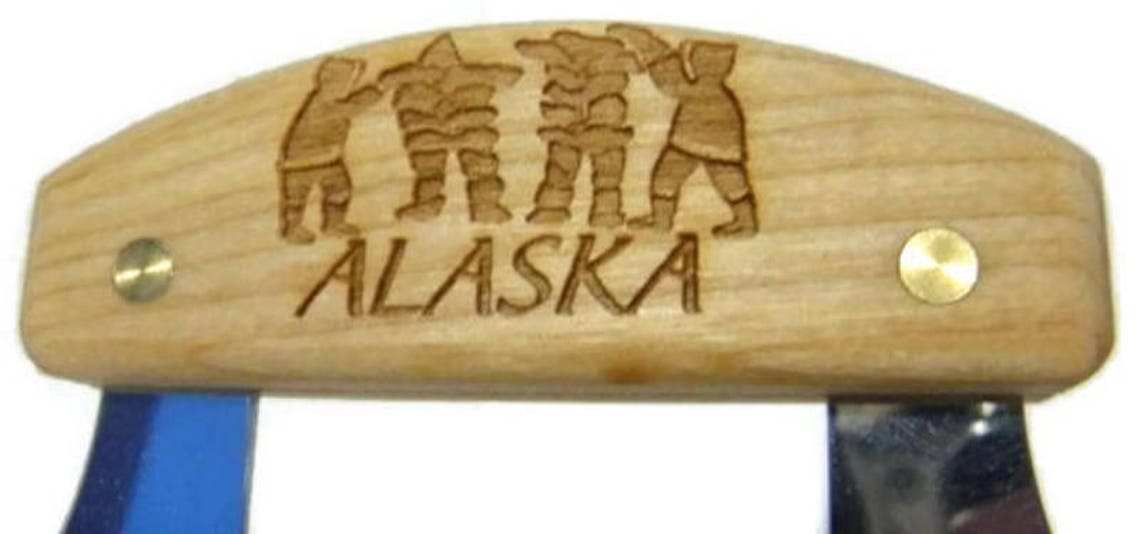 Ulu Knife Stone Images Etched Birch Handle 6.25 Blade - Etsy