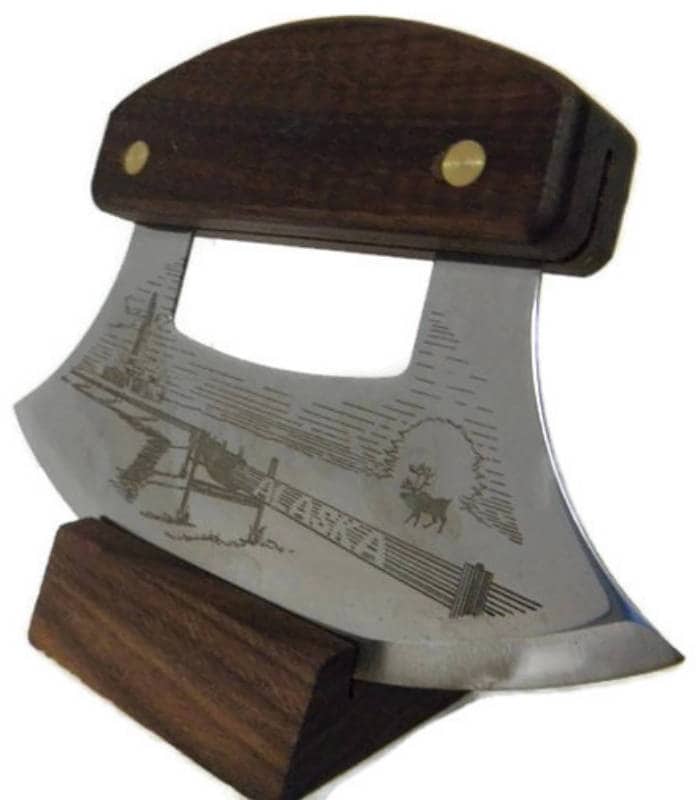 Alaska Inupiat Ulu Knife Pipeline Etched 6.25 Blade Walnut Handle - Etsy