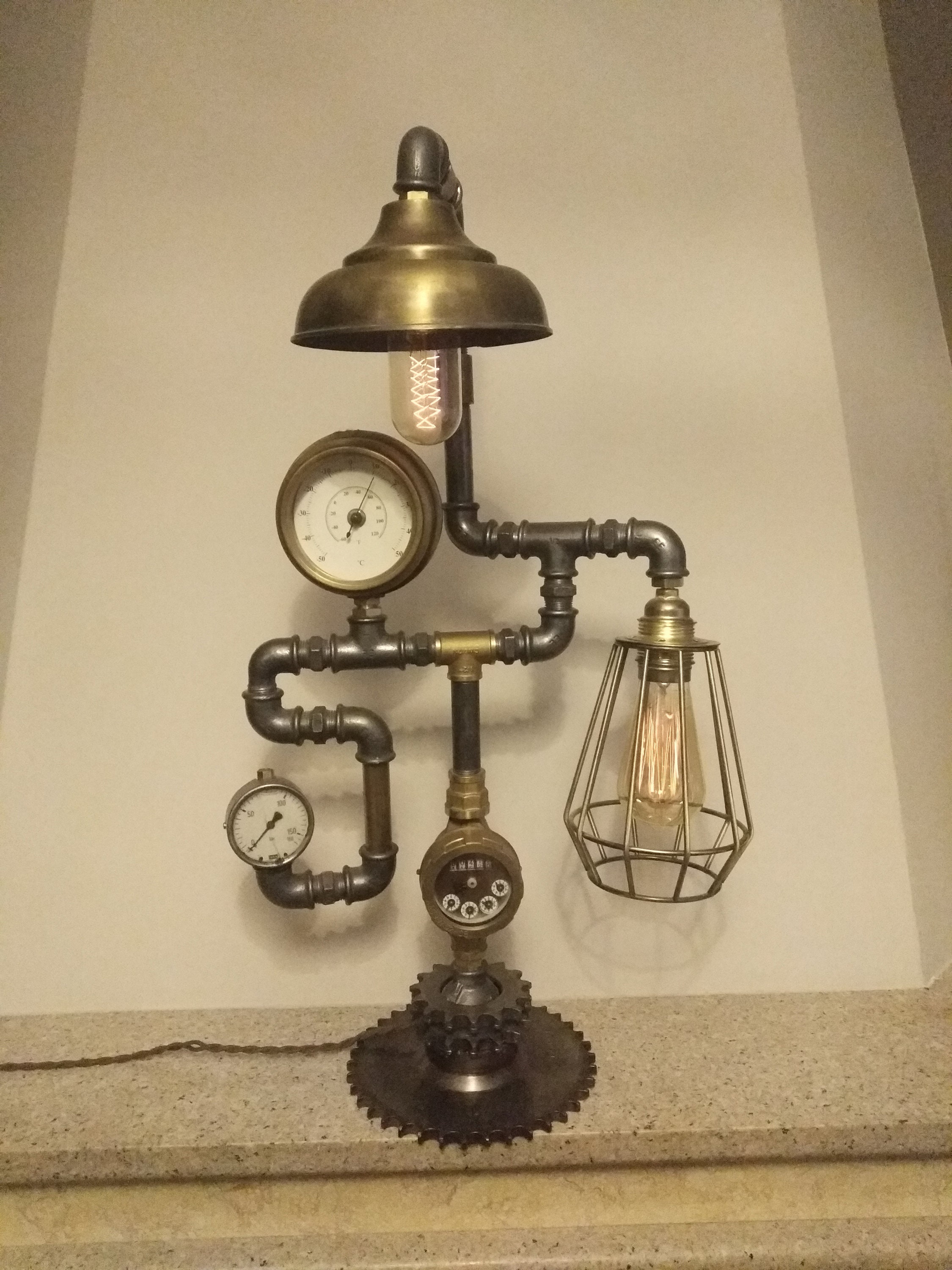 Handmade Machine Age Steampunk Lamp | Inustrial Lighting | Pipe Lamp - Etsy