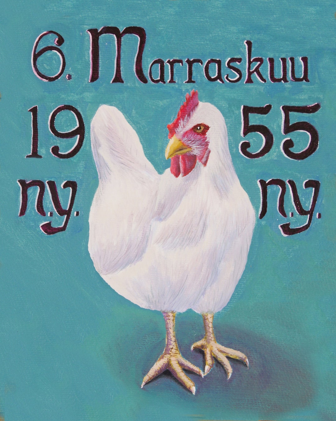 Finnish Chicken ~ Watercolor Bird Giclée Art Print, Chicken Decor ...