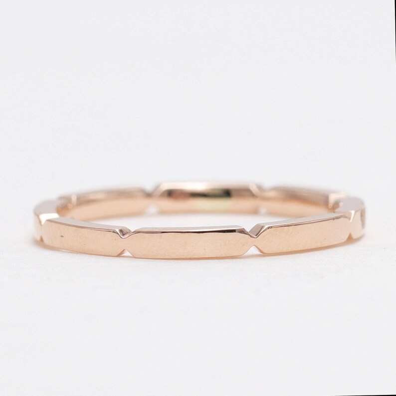 14K Gold Hexagon Ring/geometric Band/dainty Ring/minimal - Etsy