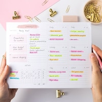 A4 Weekly Planner Pad Bold Colour Block | Desk Planner With Habit ...