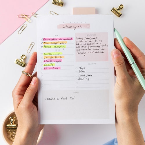 Daily Planner Notepad Personalized Notepad Organization to - Etsy