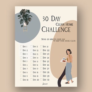 30 Day Challenge Clean Home Printable PDF Digital File - Etsy