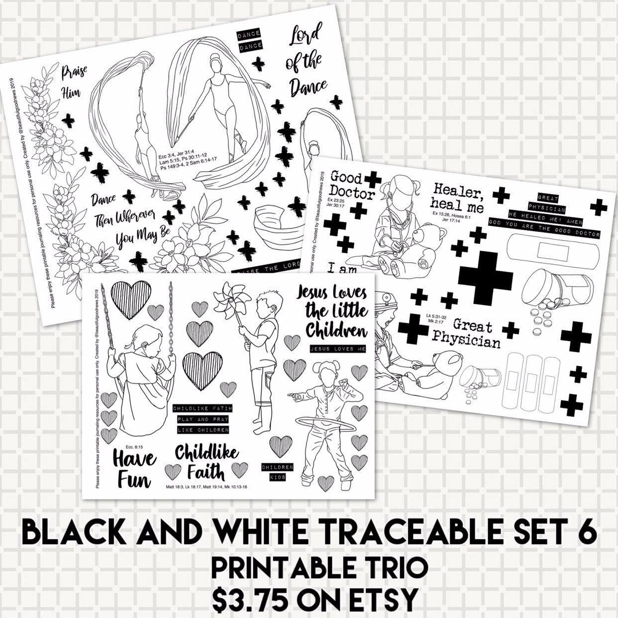 Big Traceable Bundle Sets 1-8 Beautifulgoodnews Trace Your - Etsy