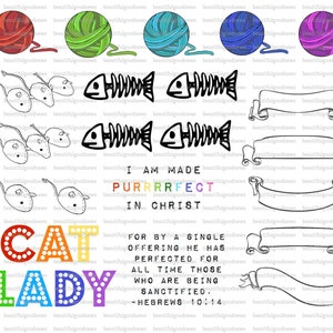Cat, Cat Lady, Perfected in Faith, Rainbow, Bible Journaling, Traceable ...
