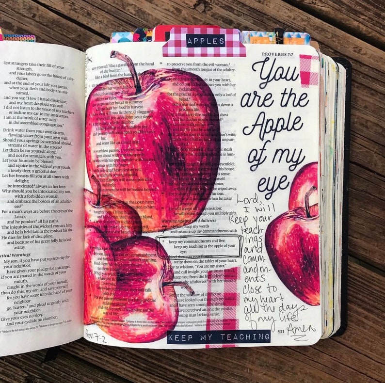 Apples, Apple of My Eye, Beautifulgoodnews, Bible Journaling, Traceable ...