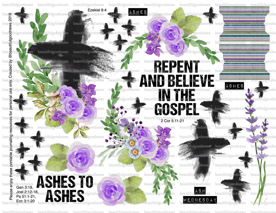 Ash Wednesday, Lent, Beautifulgoodnews, Bible Journaling, Traceable ...