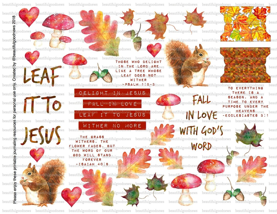 Leaf It to Jesus, Fall, Autumn, Bible Journaling, Traceable, Printable ...