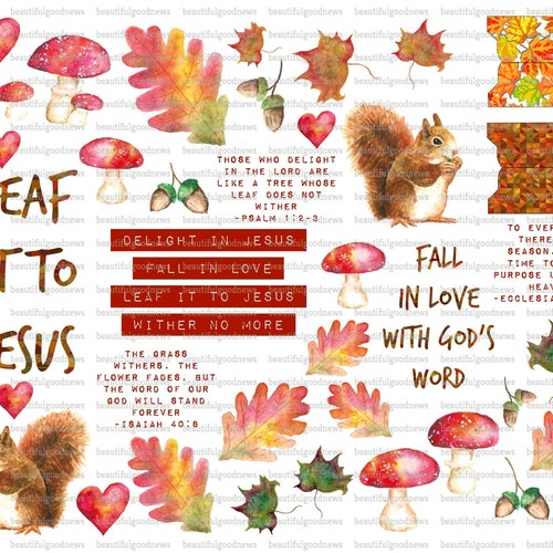 Leaf It to Jesus Fall Autumn Bible Journaling Traceable - Etsy