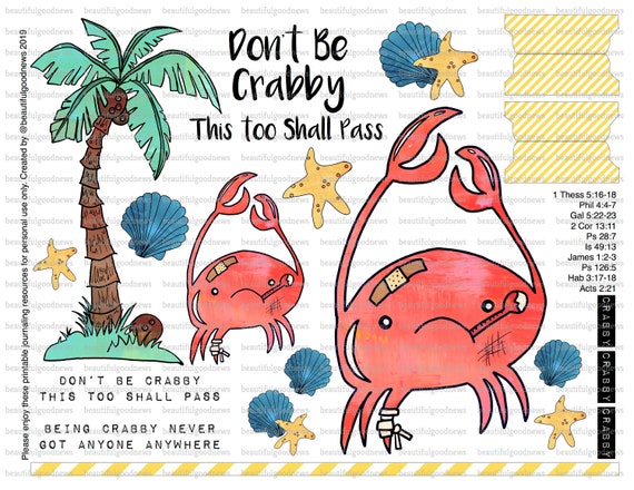 Dont Be Crabby Beautifulgoodnews Bible Journaling - Etsy