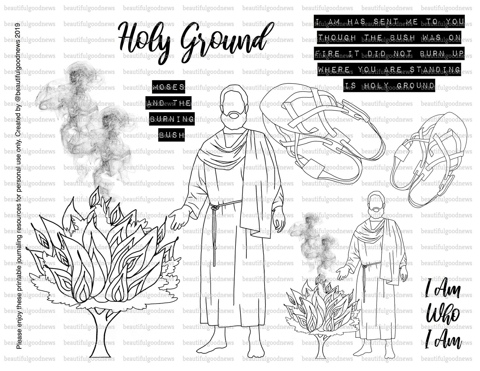 Black and White Bible Journaling Traceable Set 11 - Etsy