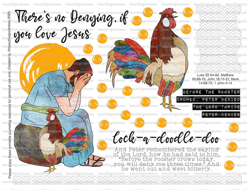 Peter and the Rooster, Easter, Jesus Praying, Beautifulgoodnews, Bible ...