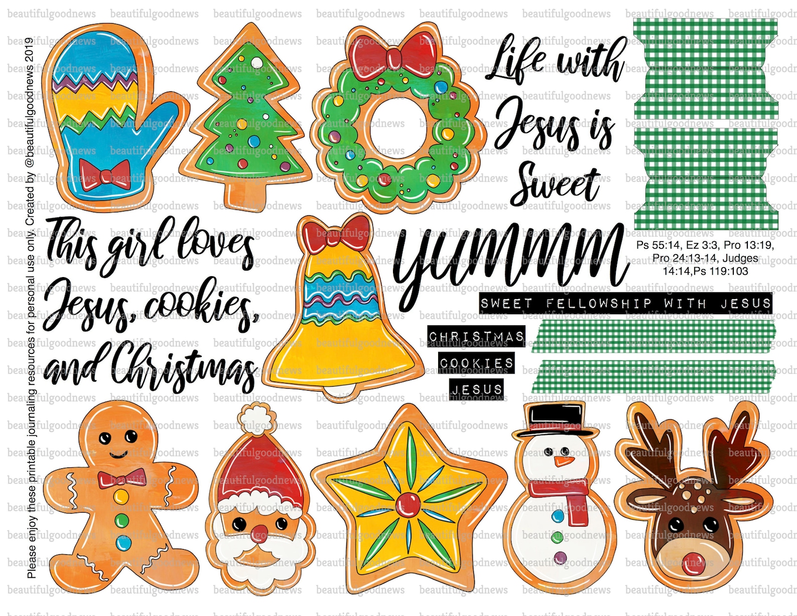 Christmas Cookies Beautifulgoodnews Bible Journaling - Etsy