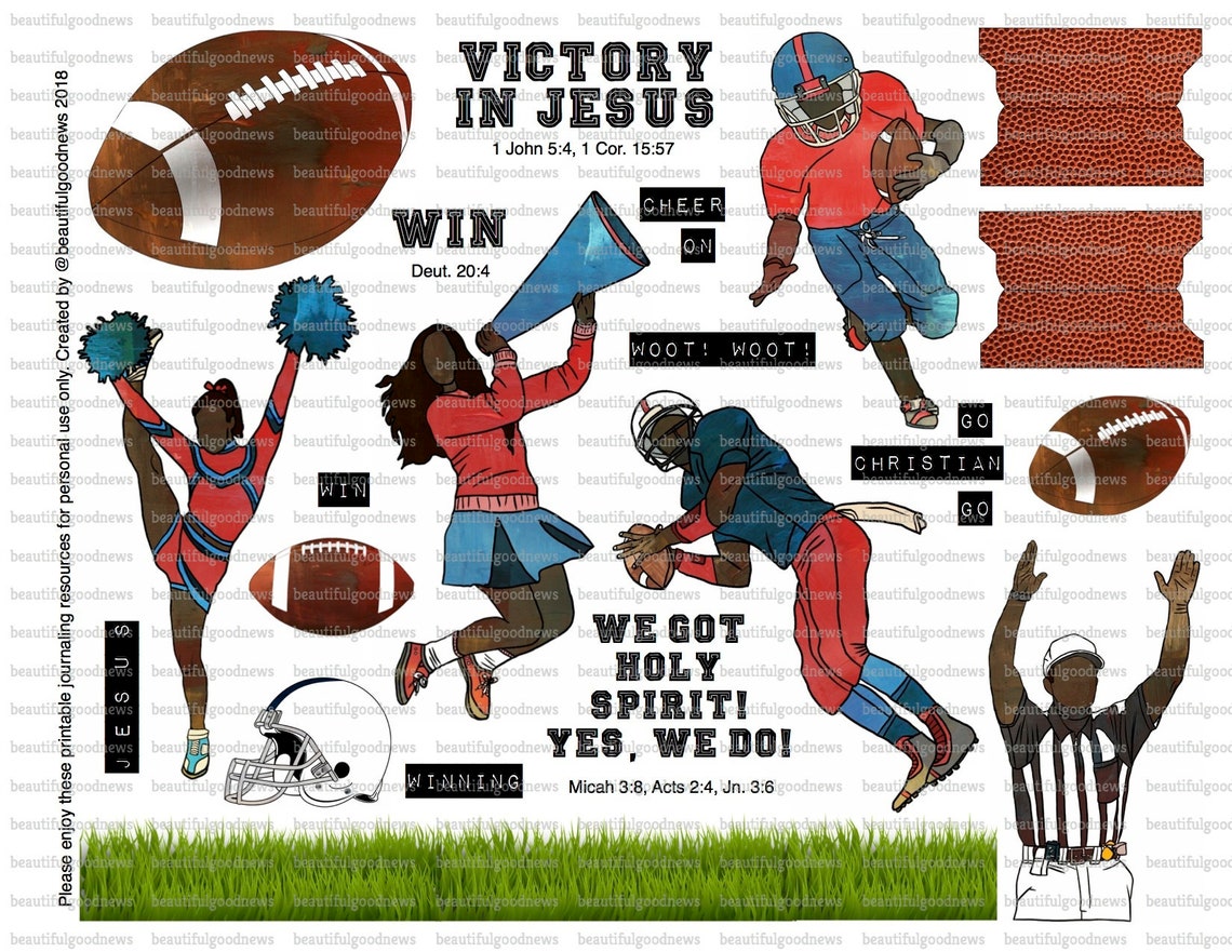 Victory in Jesus, Football, Cheerleading, Bible Journaling, Traceable ...