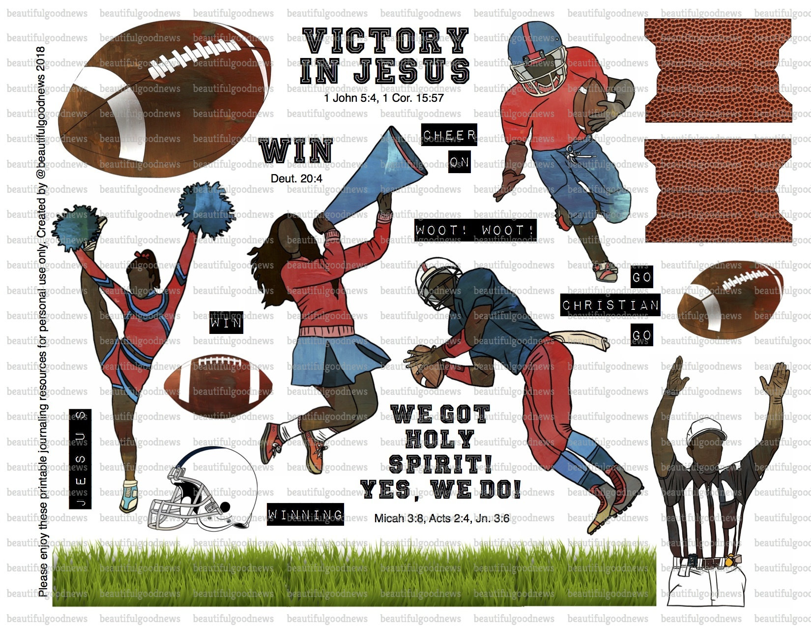 Victory in Jesus Football Cheerleading Bible Journaling - Etsy