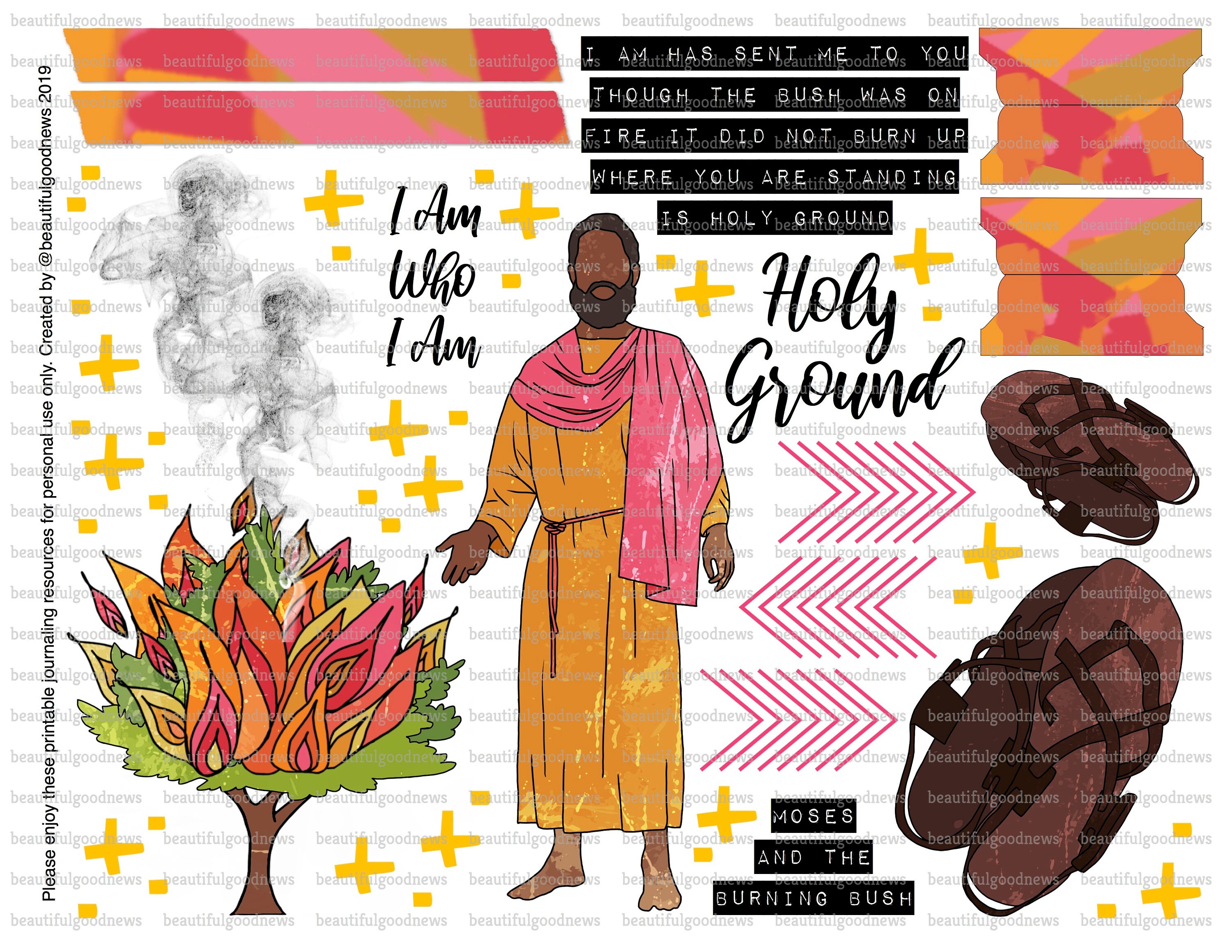 Moses and the Burning Bush Beautifulgoodnews Bible - Etsy