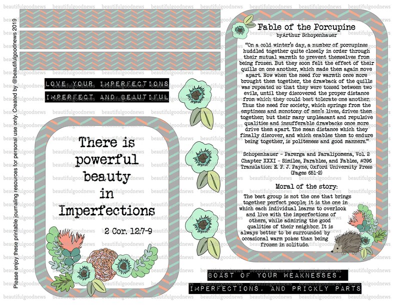 Prickly Parts, Porcupine, Bible Journaling, Traceable, Printable, Faith ...