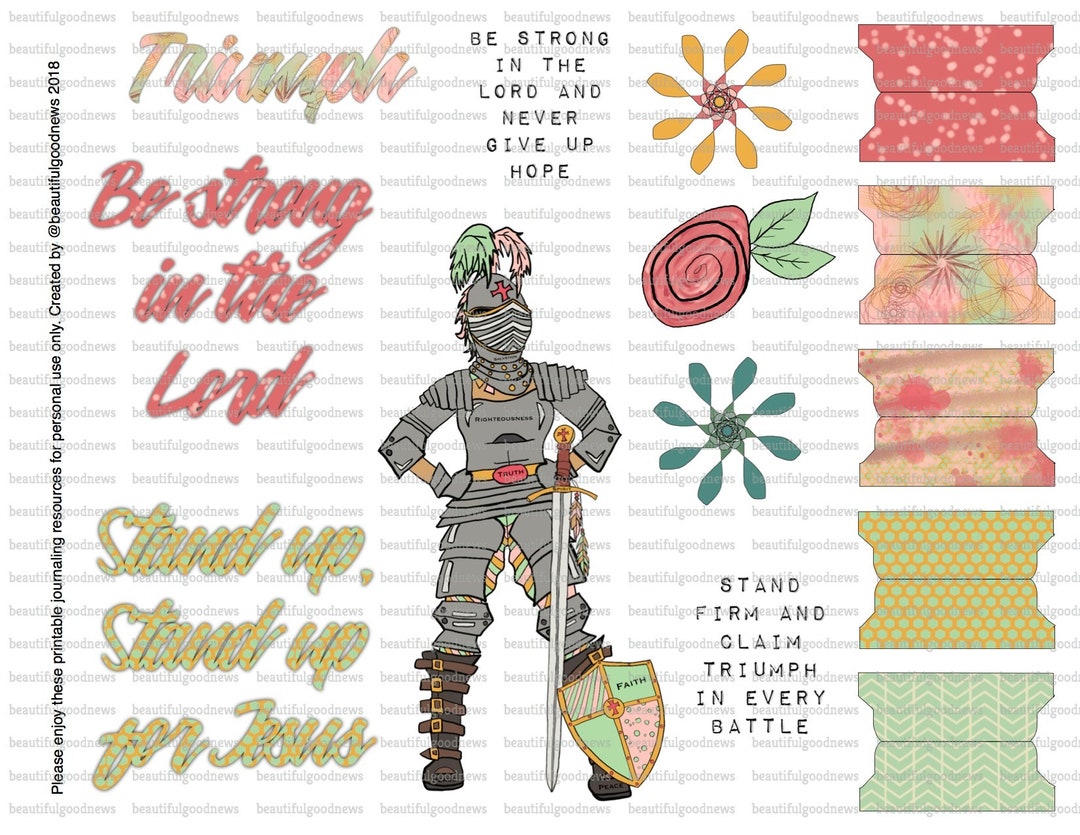 Armor of God, Bible Journaling, Traceable, Printable, Faith, Christian ...