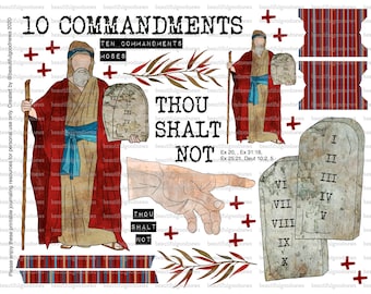 Ten Commandments Sticker - Etsy