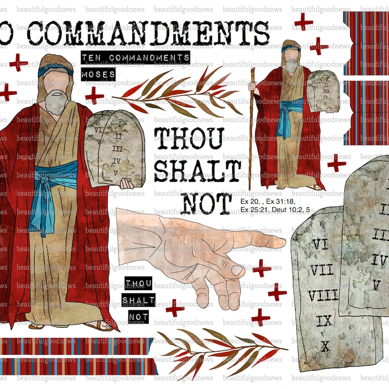 Ten Commandments Clip Art - Etsy