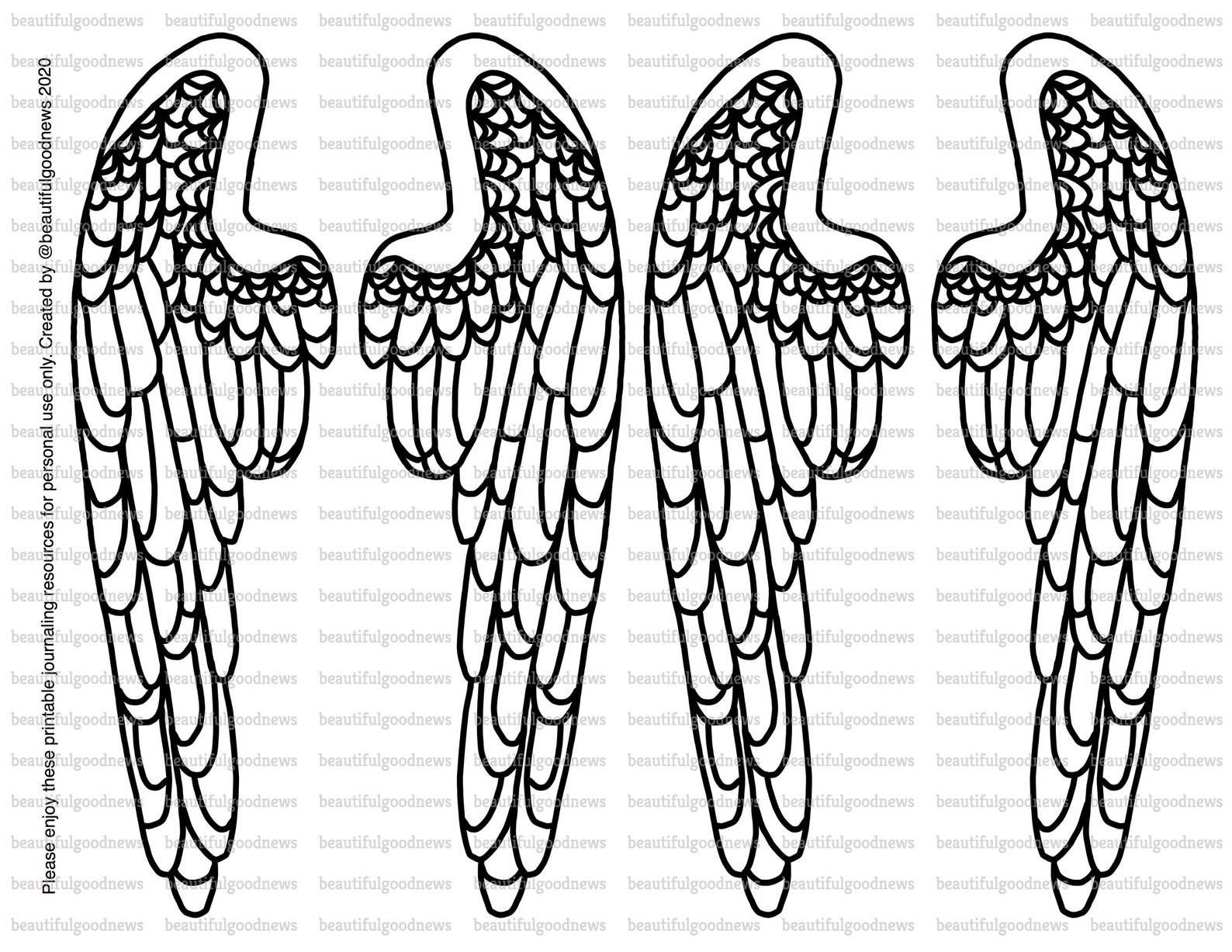 Angel Wings, Beautifulgoodnews, Bible Journaling, Traceable, Printable ...