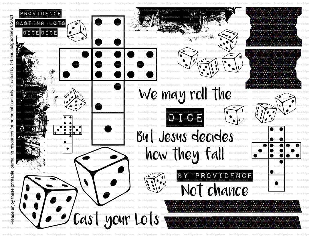 Casting Lots, Bible Journaling, Traceable, Printable, Faith, Christian ...