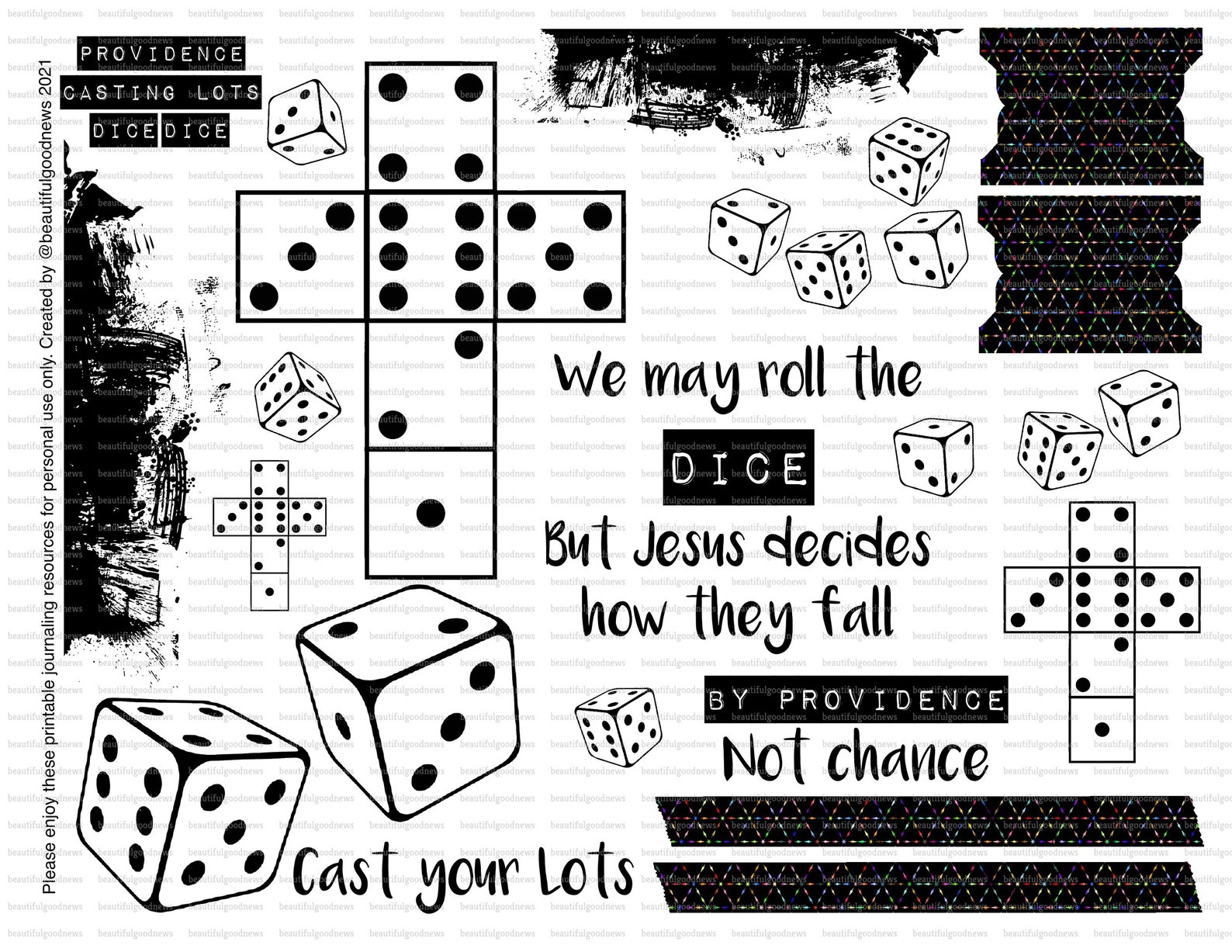 Casting Lots Bible Journaling Traceable Printable Faith | Etsy