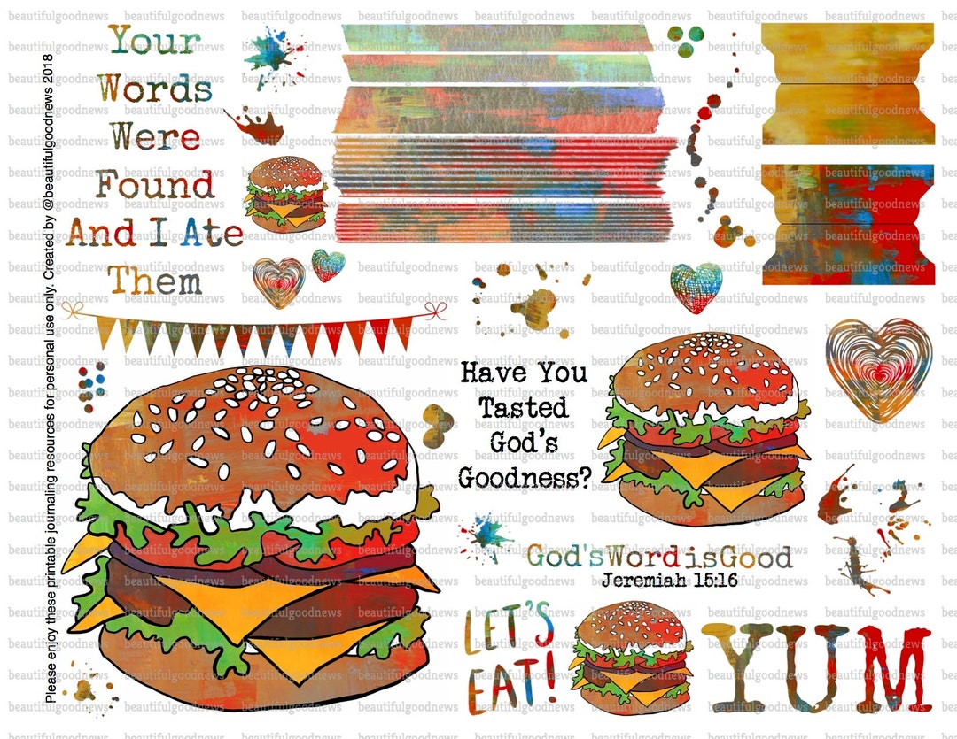 God's Word, Tasty, Burger, Bible Journaling, Traceable, Printable ...