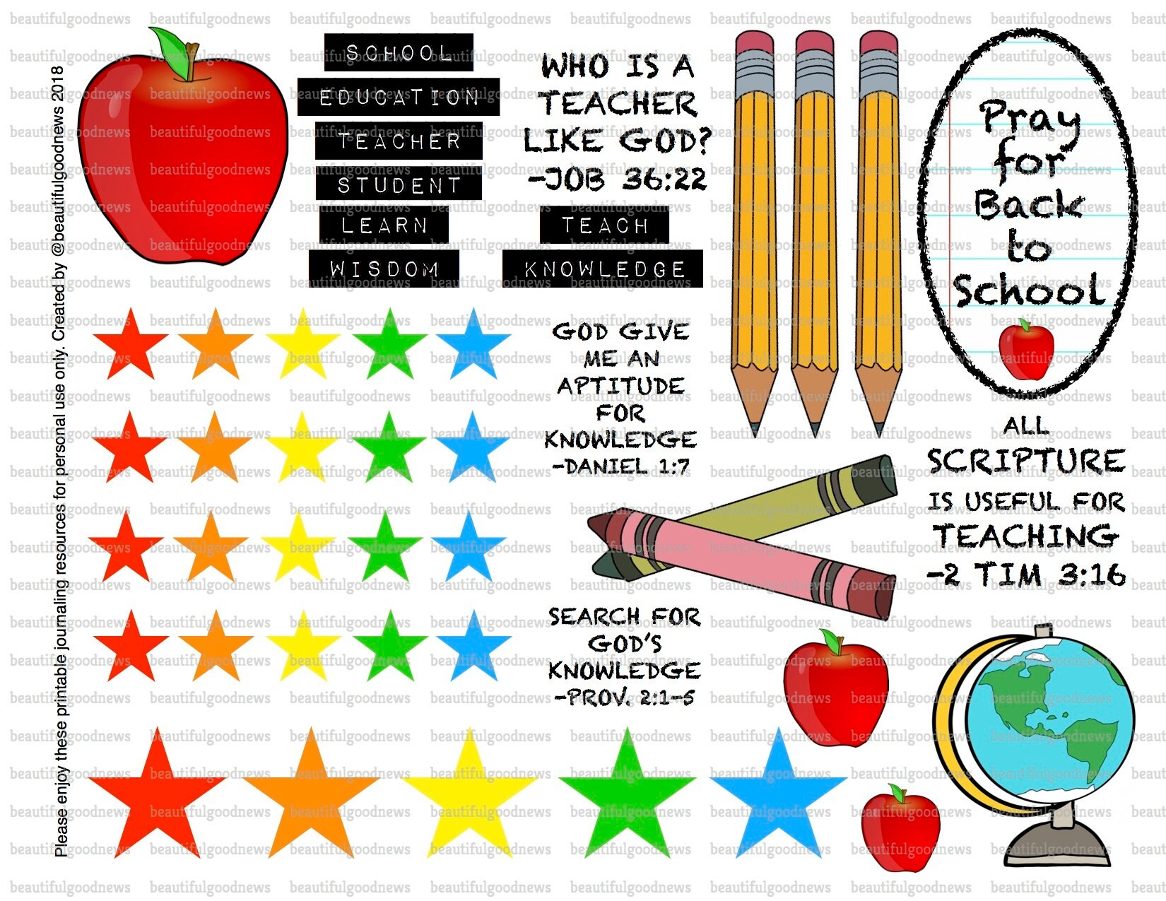 Back to School Bible Journaling Traceable Printable Faith | Etsy