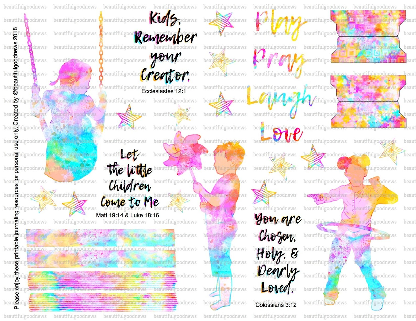 Let the Little Children Come to Me Kids Bible Journaling - Etsy