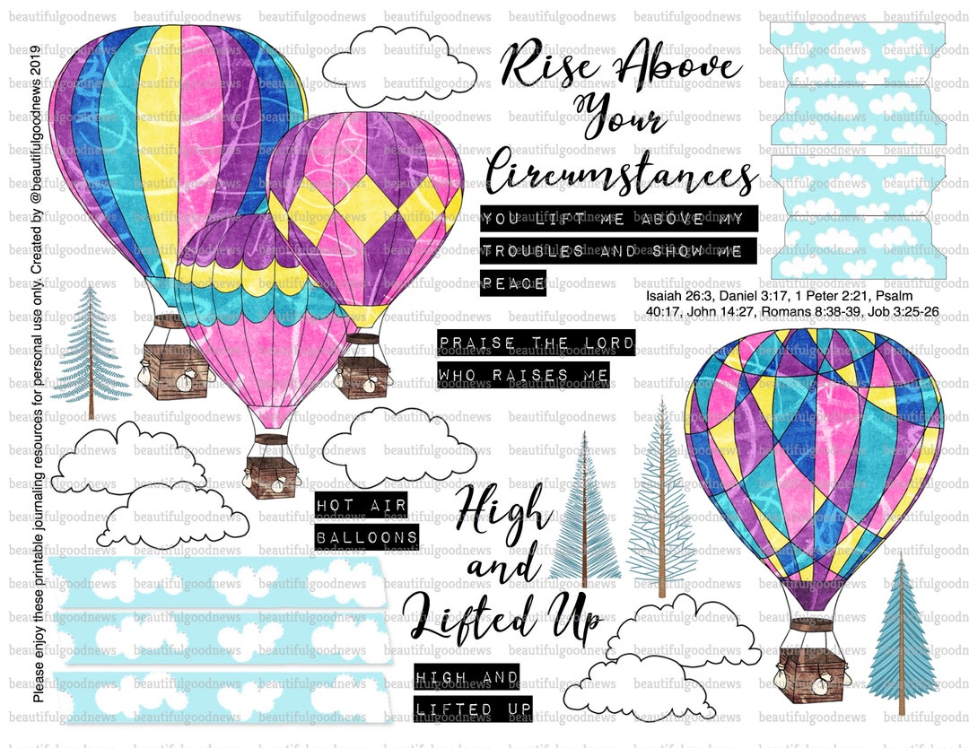 Pink Hot Air Balloons, Beautifulgoodnews, Bible Journaling, Traceable ...