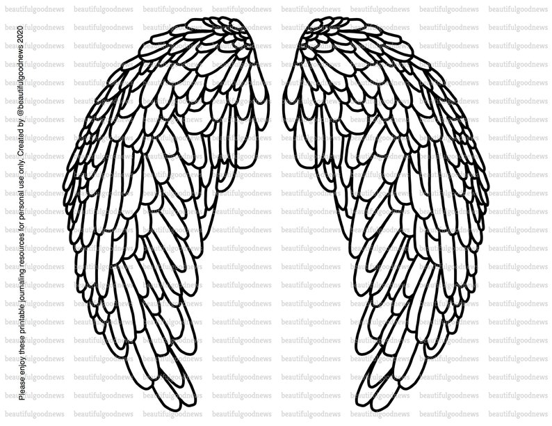 Angel Wings, Beautifulgoodnews, Bible Journaling, Traceable, Printable ...