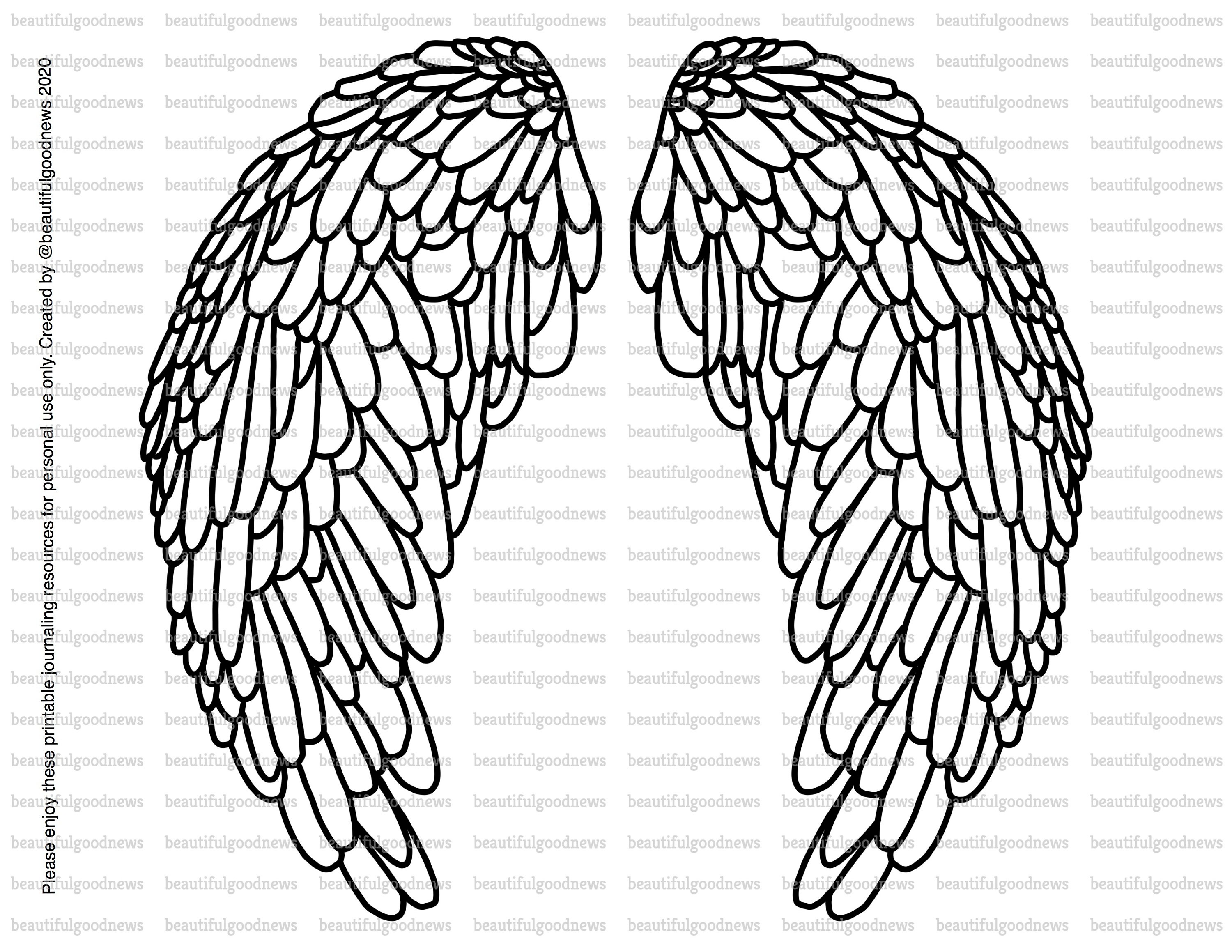 Angel Wings beautifulgoodnews bible journaling traceable - Etsy.de