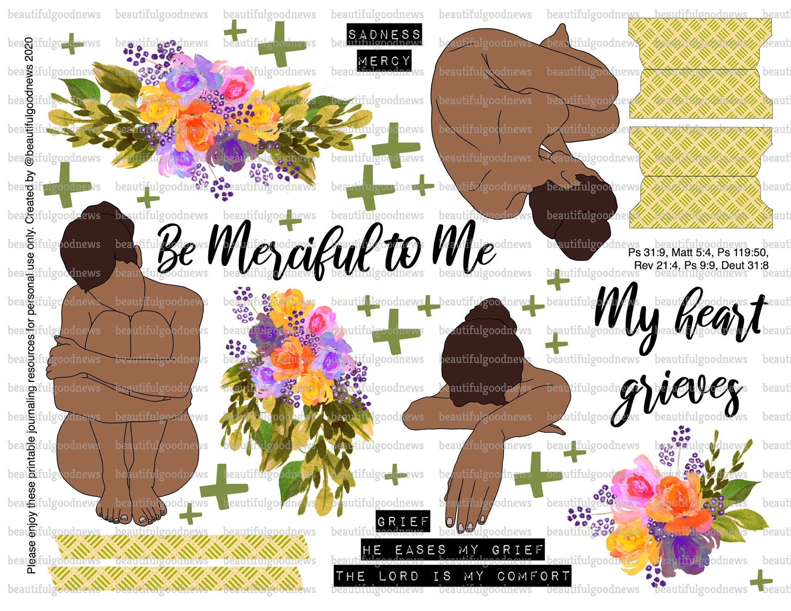 My Heart Grieves Depression Grief Bible Journaling | Etsy