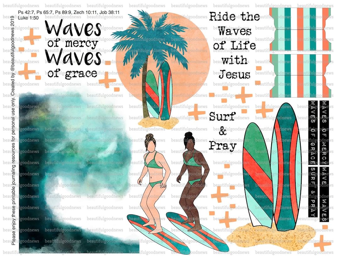Waves, Surfing, Beautifulgoodnews, Bible Journaling, Traceable ...