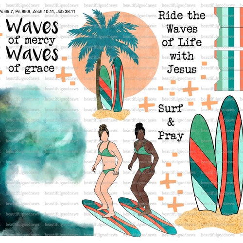 Waves Surfing Beautifulgoodnews Bible Journaling - Etsy
