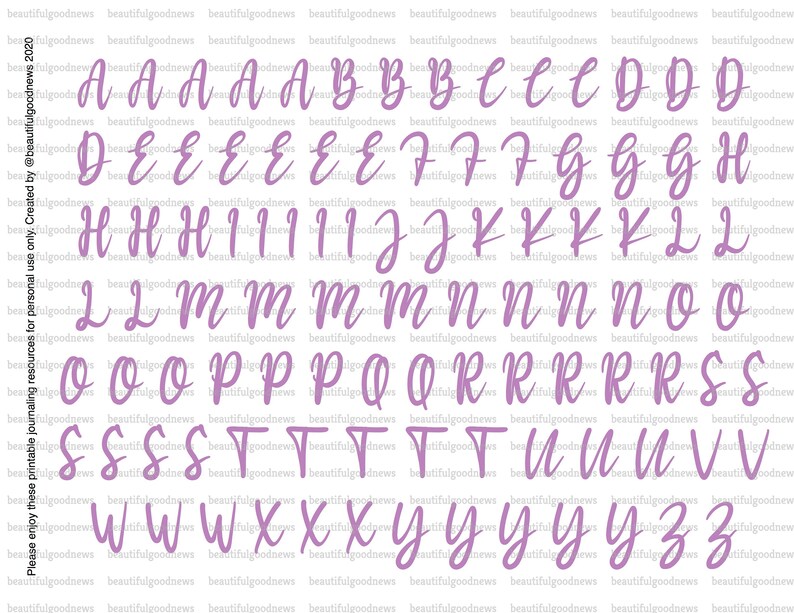 Scripty Alpha Beautifulgoodnews Black Mint Teal Peach - Etsy