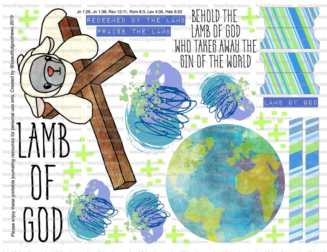 Behold the Lamb, Lamb of God, Bible Journaling, Traceable, Printable ...