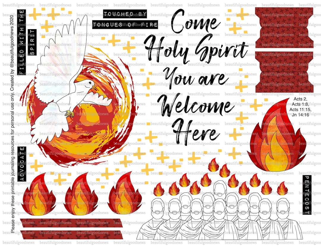 Pentecost, Beautifulgoodnews, Bible Journaling, Traceable, Printable ...