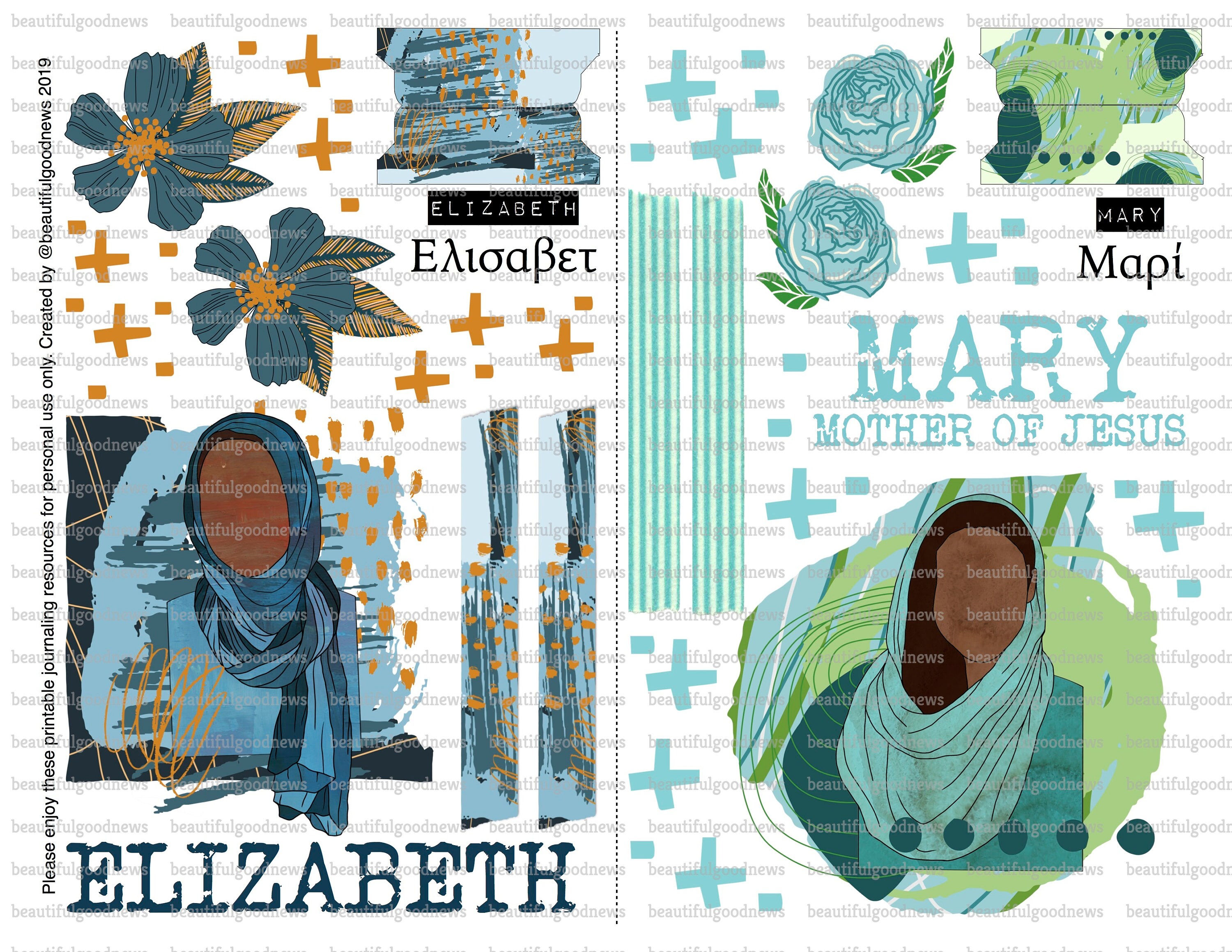 Women of the Bible Minis 12 Elizabeth and Mary - Etsy