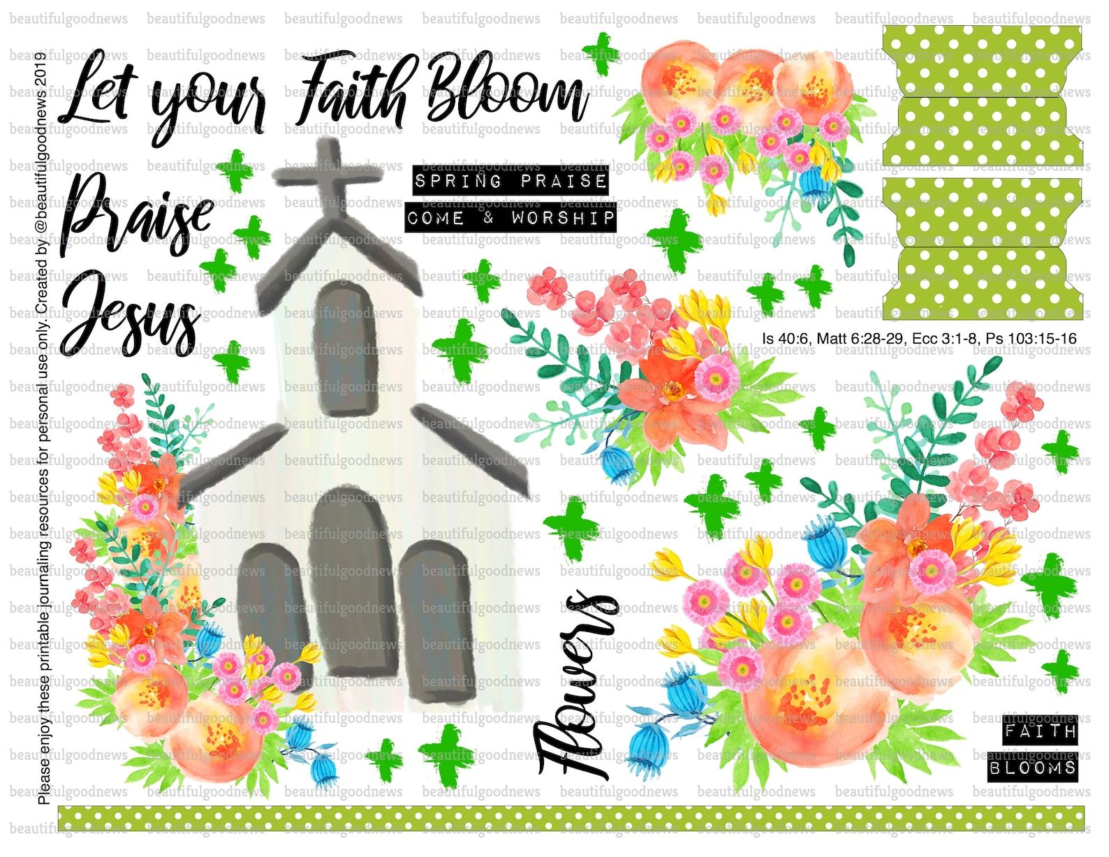 Faith Blooms Spring Beautifulgoodnews Bible Journaling - Etsy