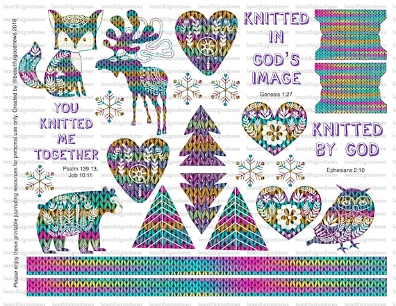 Knitted by God Beautifulgoodnews Bible Journaling | Etsy