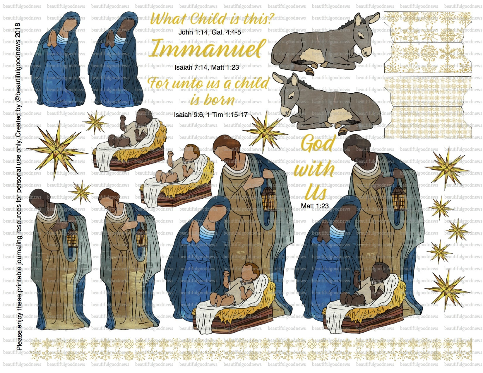 Nativity Bundle Set, Christmas, Beautifulgoodnews, Bible Journaling ...