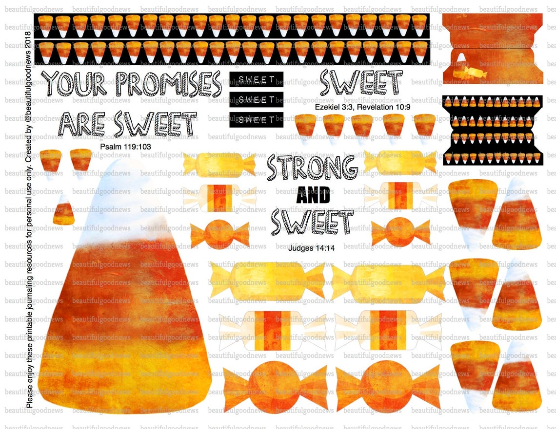 Candy Corn Halloween Bible Journaling Traceable Printable | Etsy
