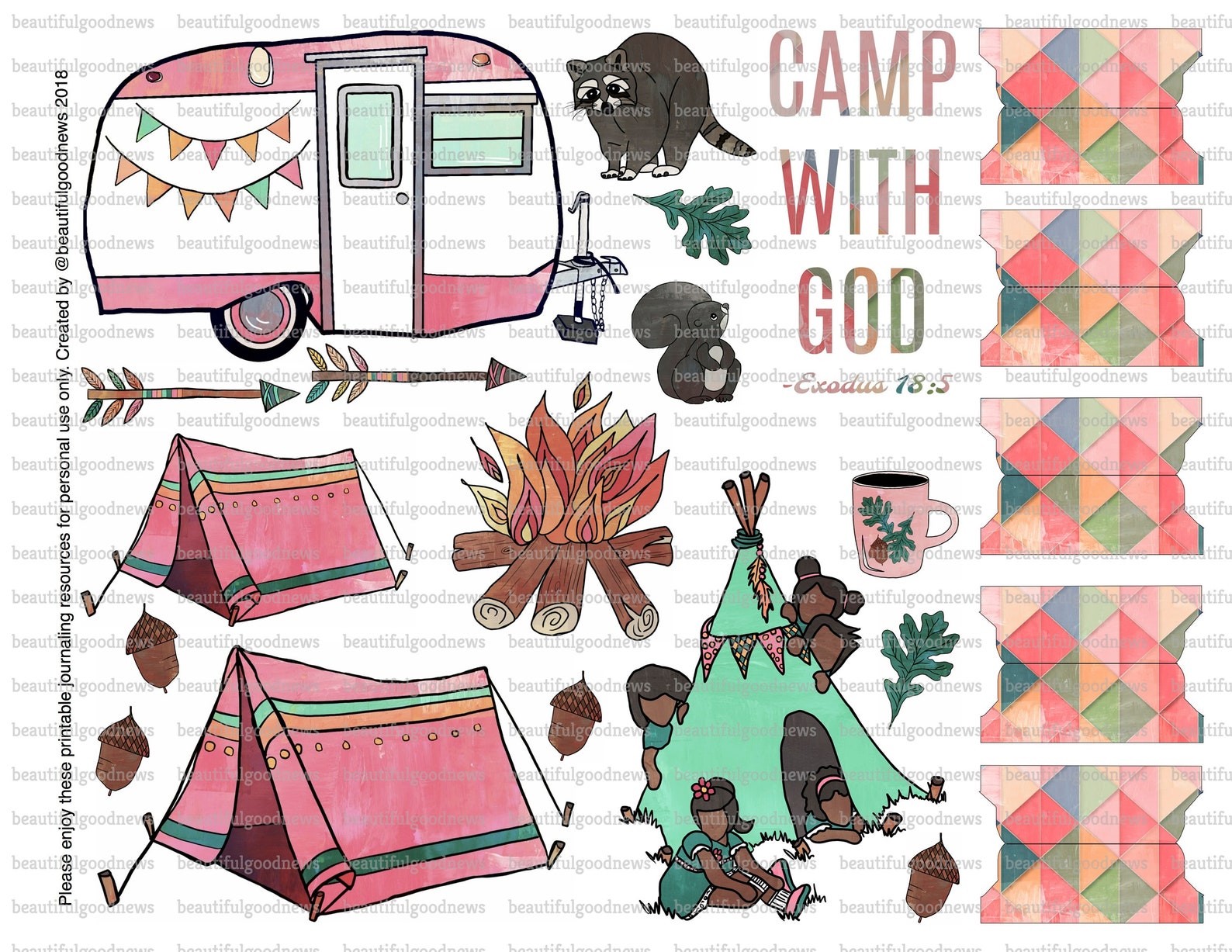 Camp With God, Camping, Bible Journaling, Traceable, Printable, Faith ...