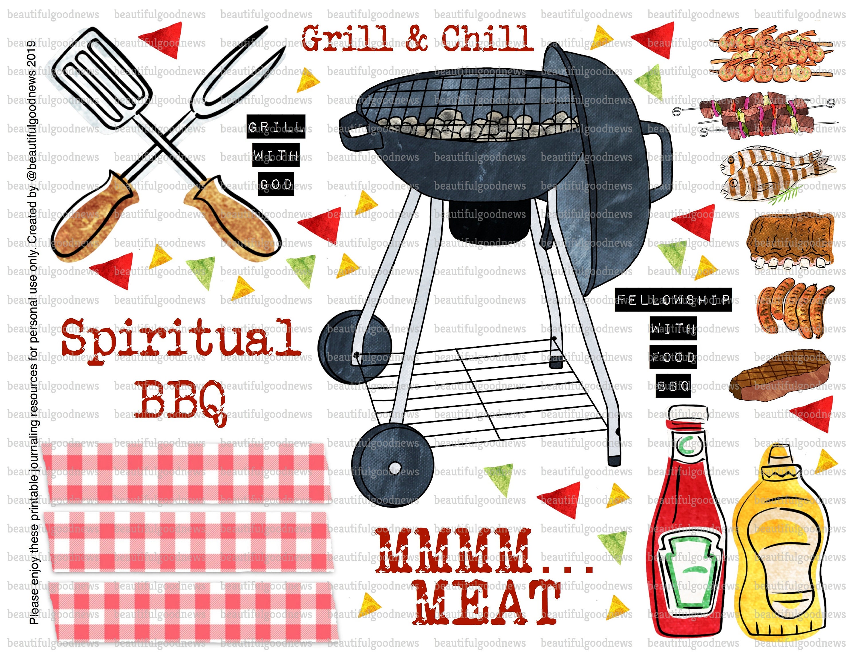 Grillin with Jesus BBQ beautifulgoodnews bible journaling | Etsy