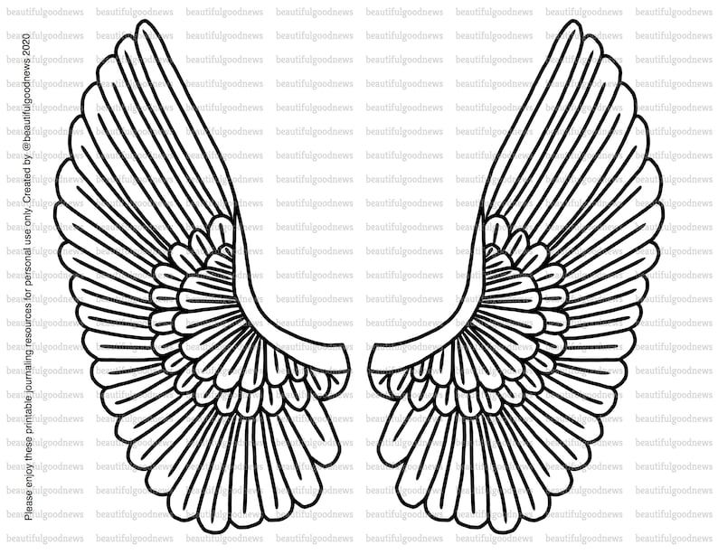 Angel Wings beautifulgoodnews bible journaling traceable | Etsy