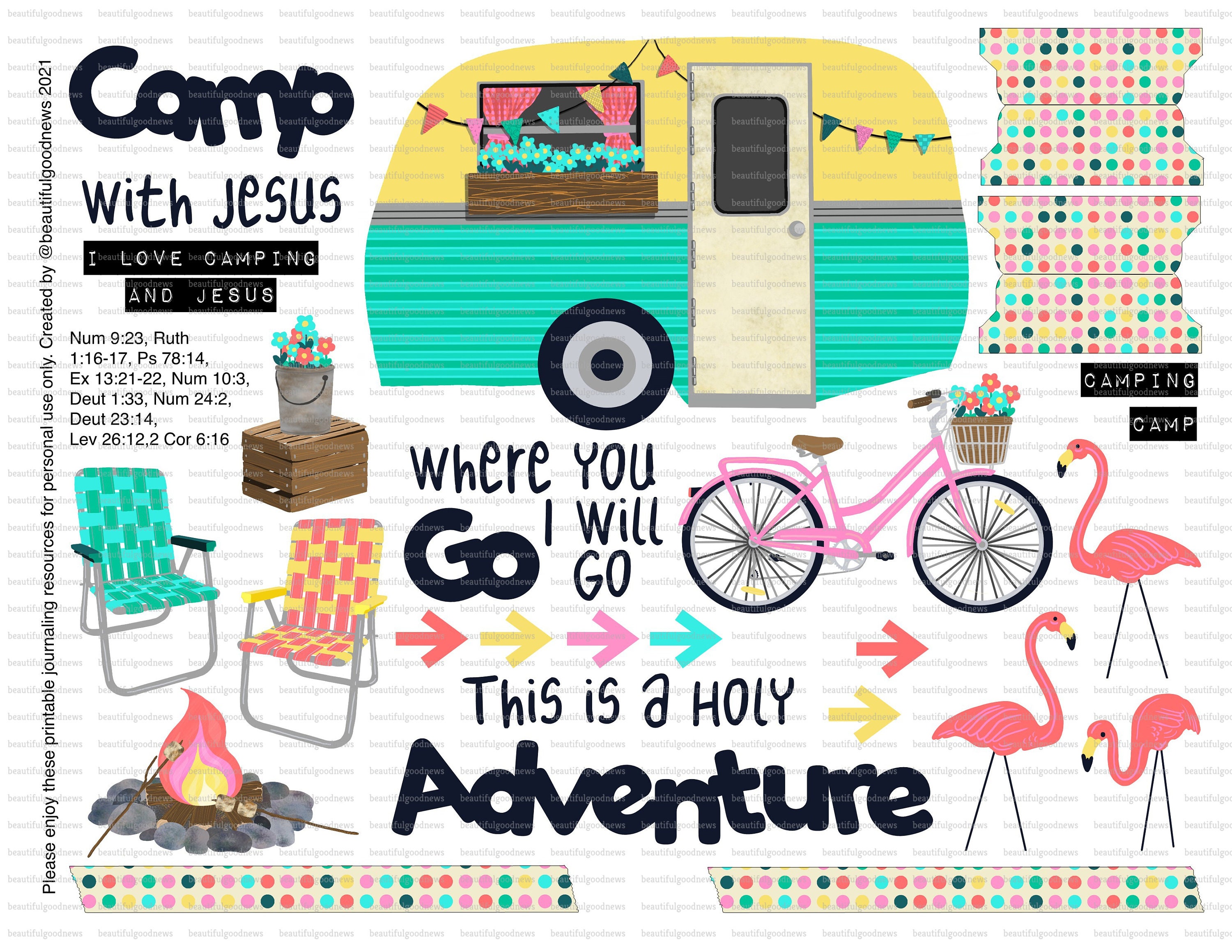 Camping With Jesus Beautifulgoodnews Bible Journaling - Etsy